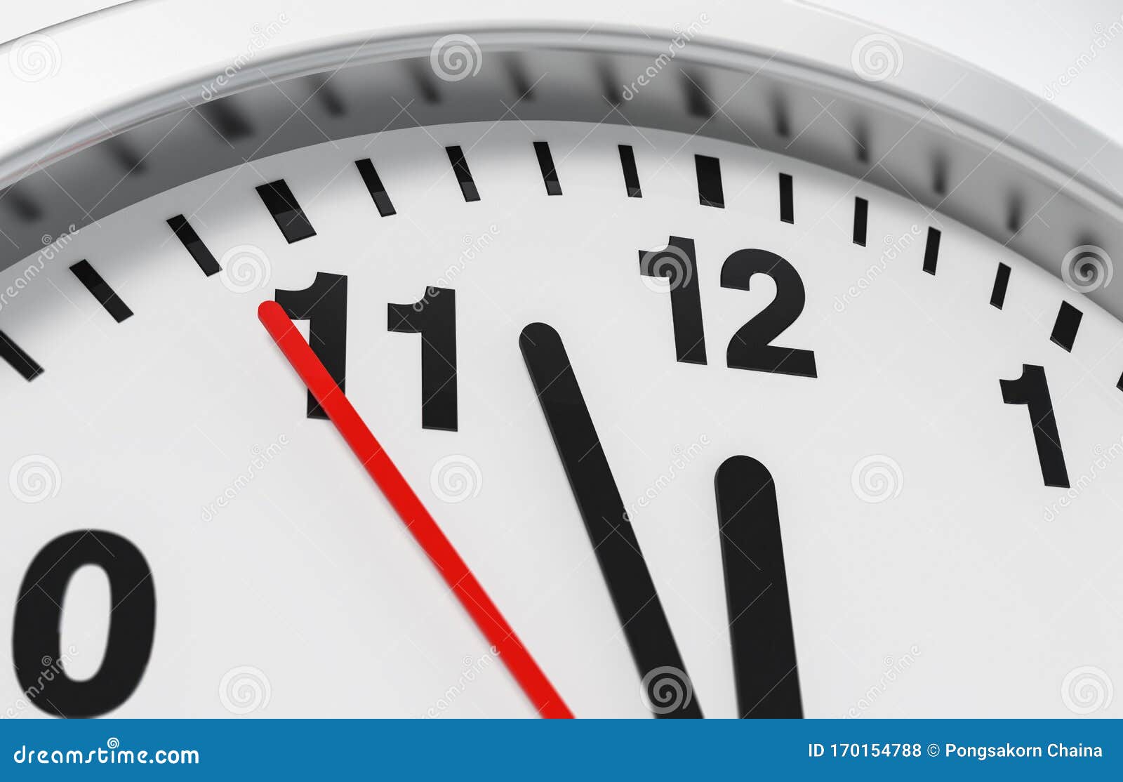 Closeup Clock Face. 3D Illustration Stock Illustration - Illustration ...