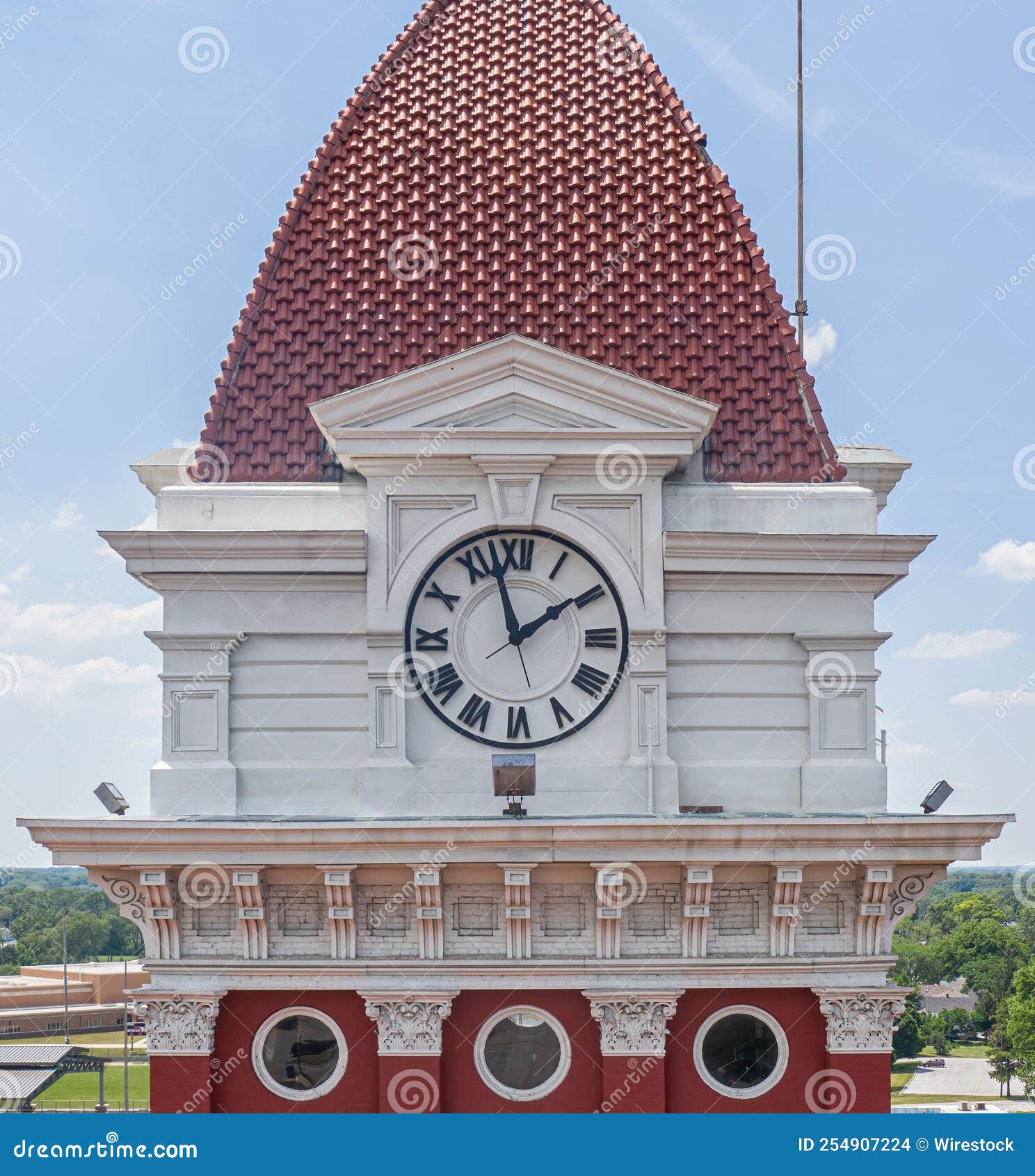 Closeup of a Clock Tower on a Building Stock Photo - Image of hour ...