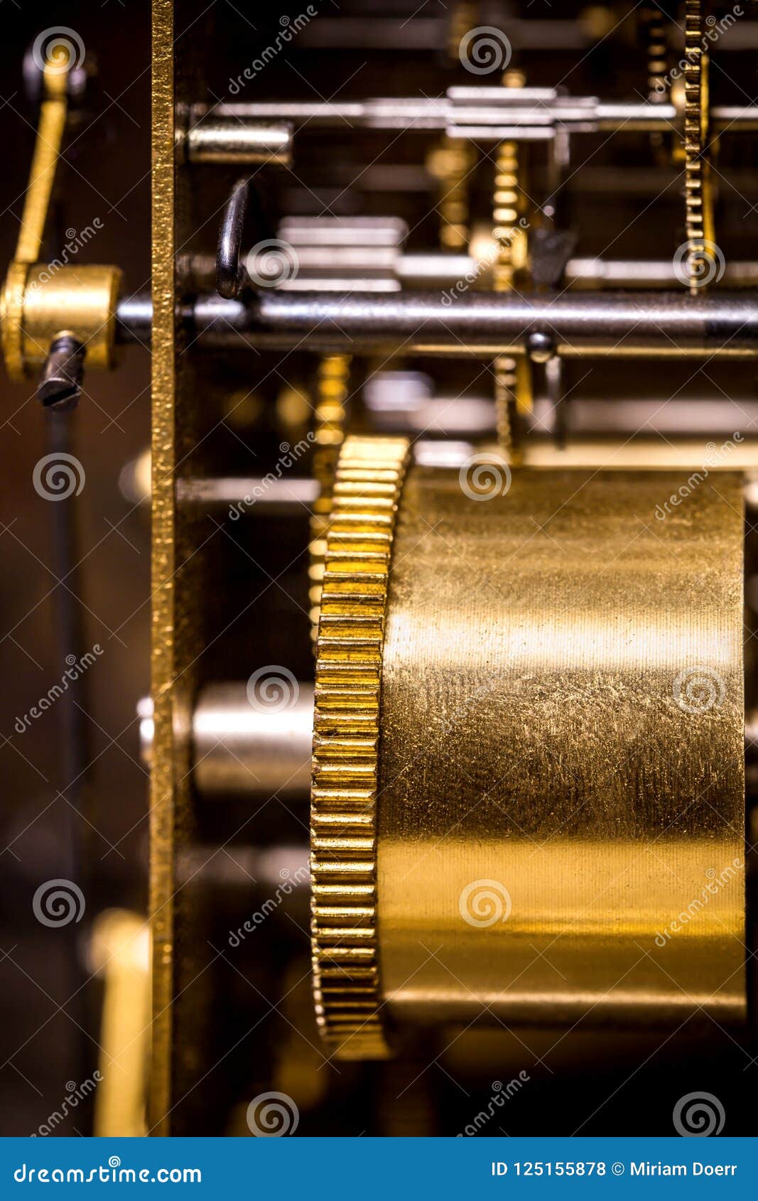 Closeup of a Clockwork with Cogs Stock Photo - Image of pendulum ...