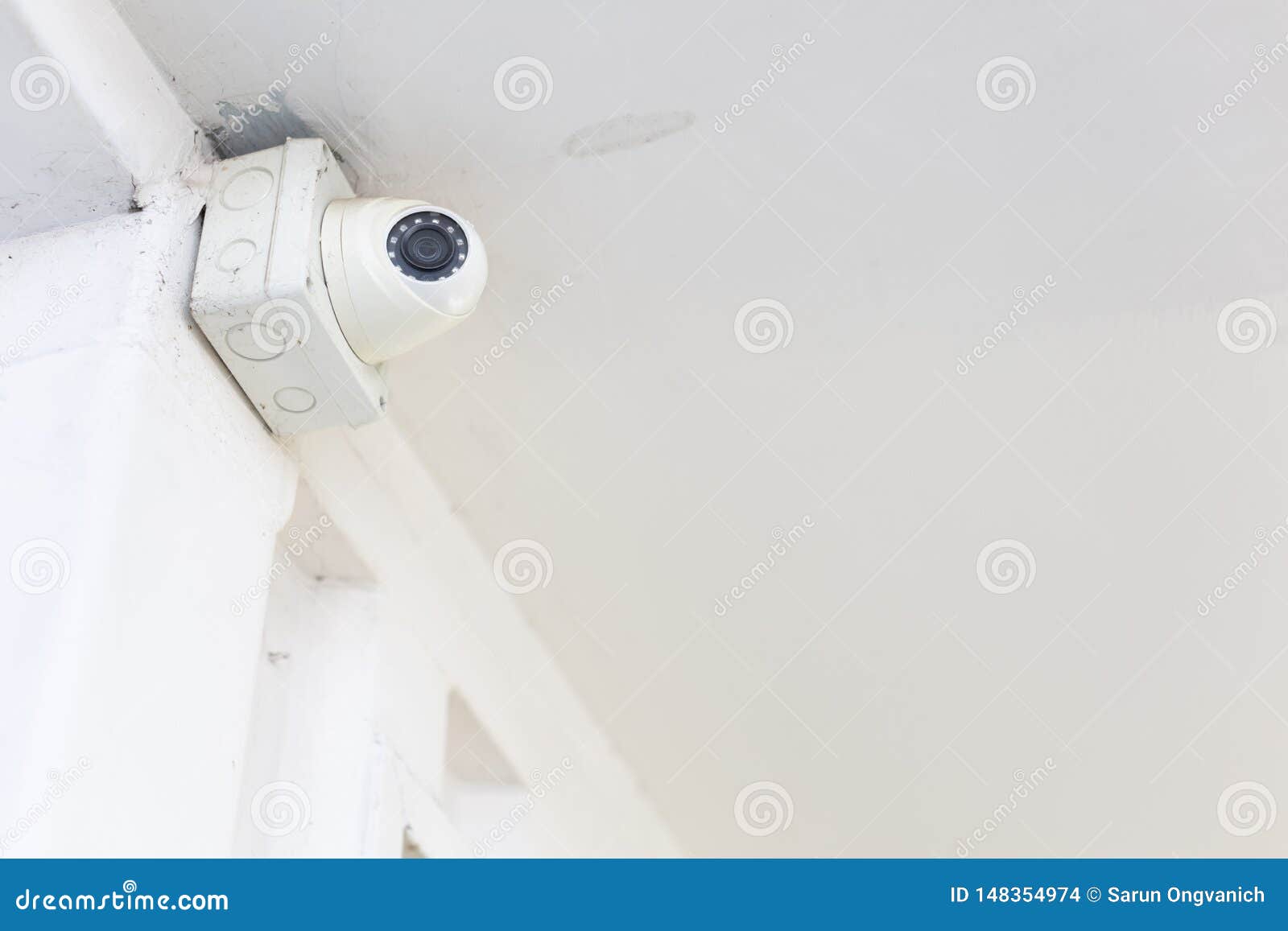 Closeup of Closed Circuit Television Camera or CCTV and Box Control on ...
