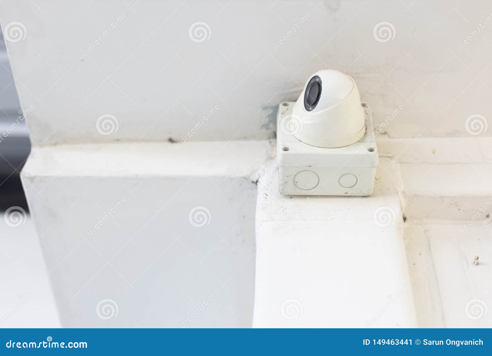 Closeup of Closed Circuit Television Camera or CCTV and Box Control on ...