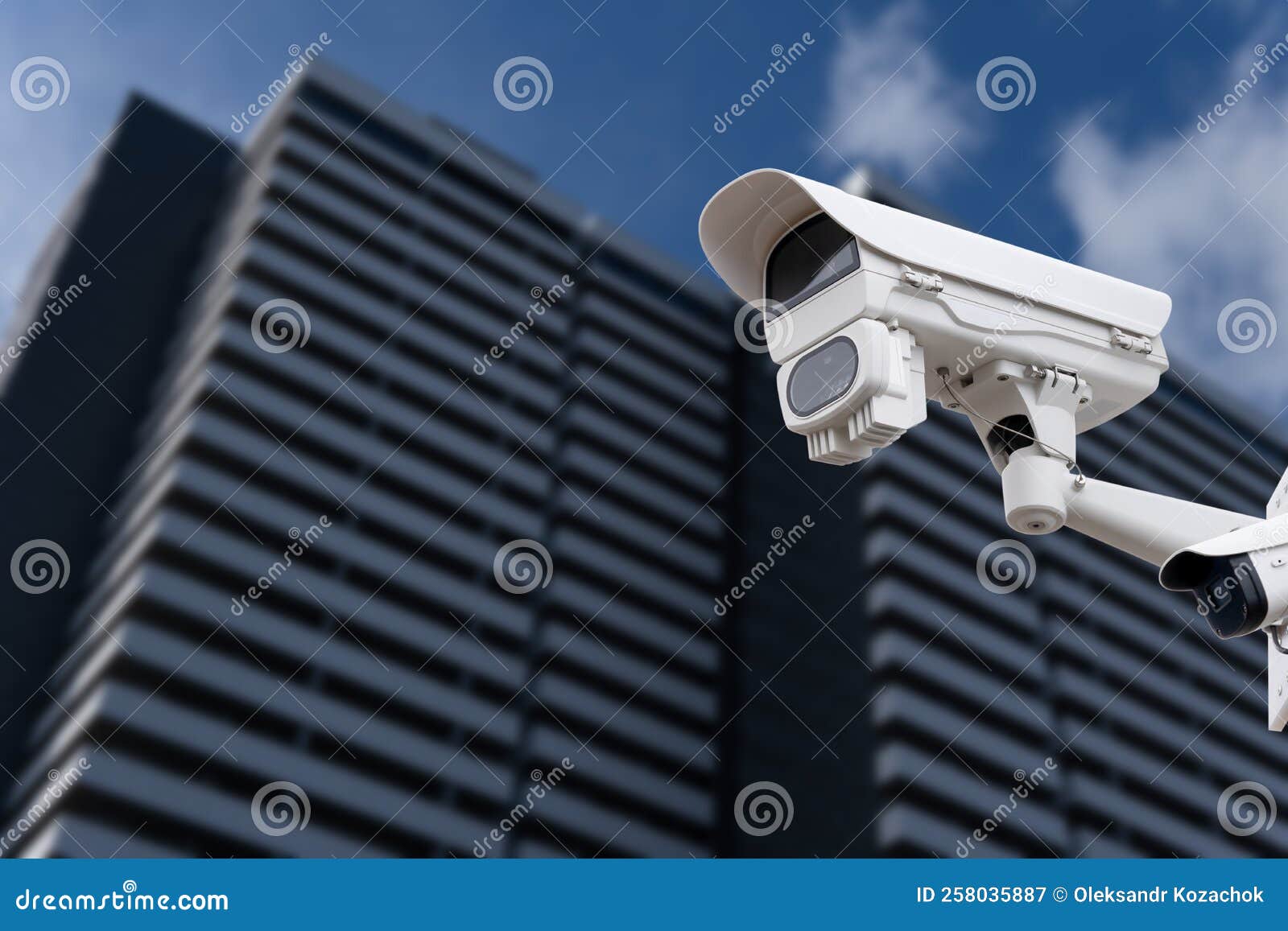 Closeup of Closed-circuit Television (CCTV) in a Apartment Complex ...