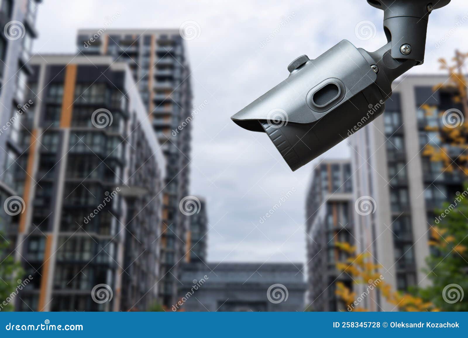 Closeup of Closed-circuit Television (CCTV) in a Apartment Complex ...