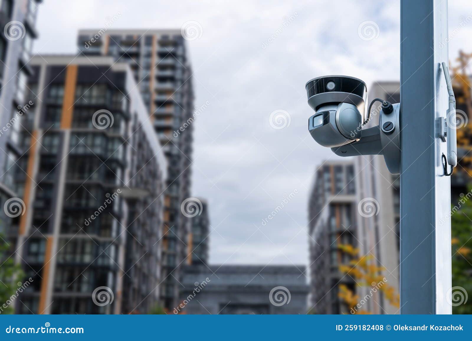 Closeup of Closed-circuit Television (CCTV) in a Apartment Complex ...