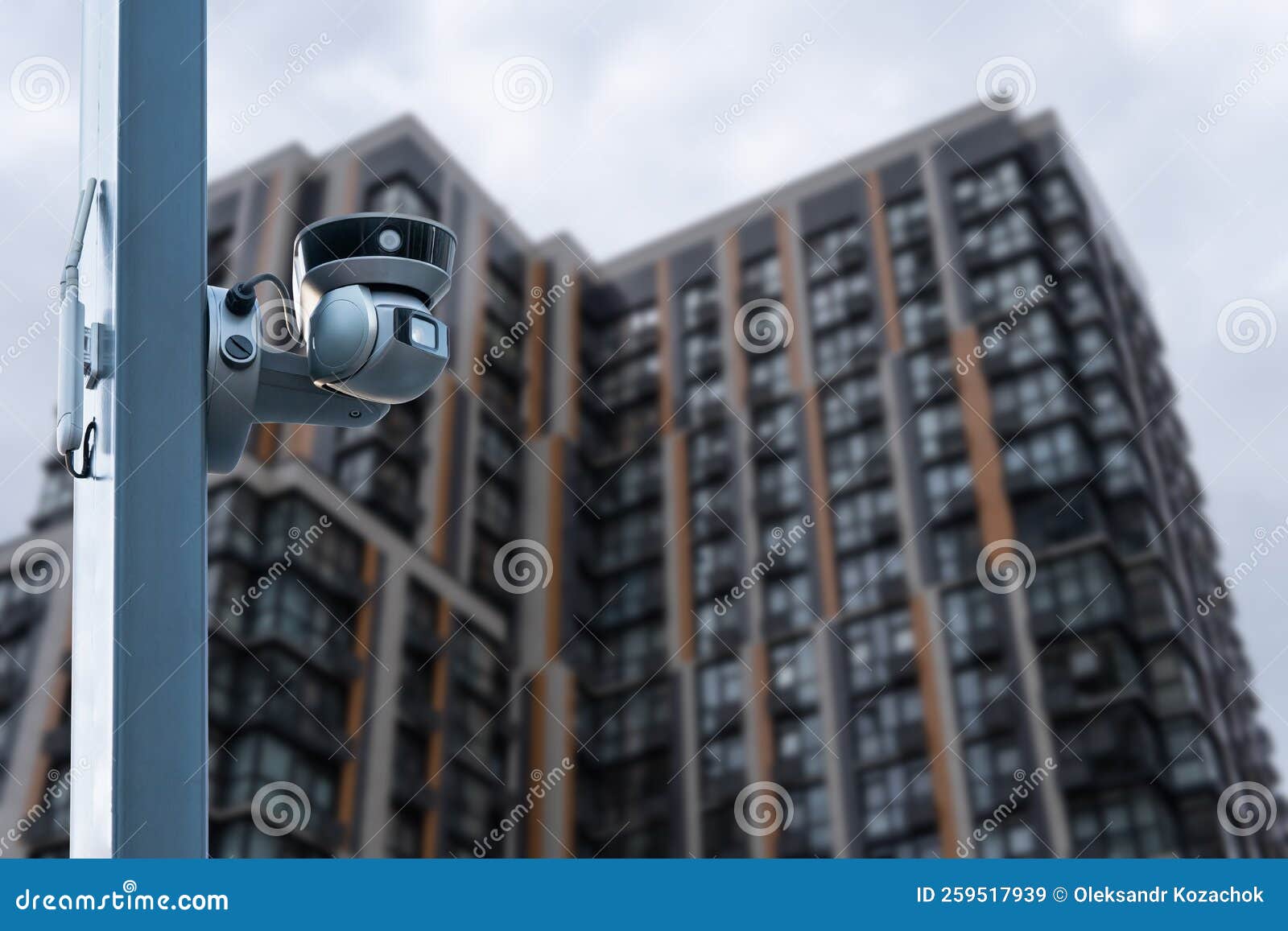 Closeup of Closed-circuit Television (CCTV) in a Apartment Complex ...