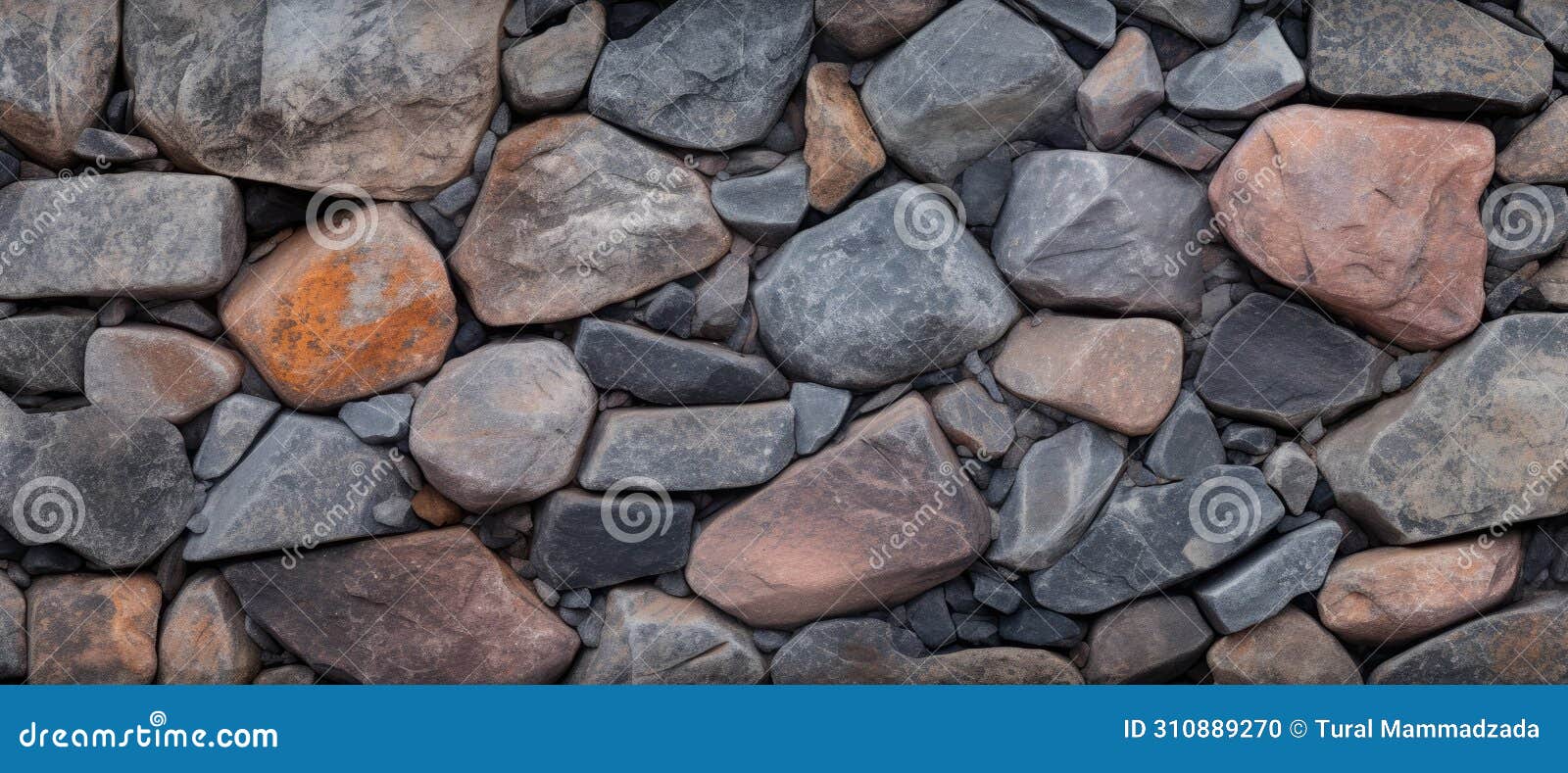 Closeup of Cobblestone Wall Built with Bedrock Rocks Stock Photo ...