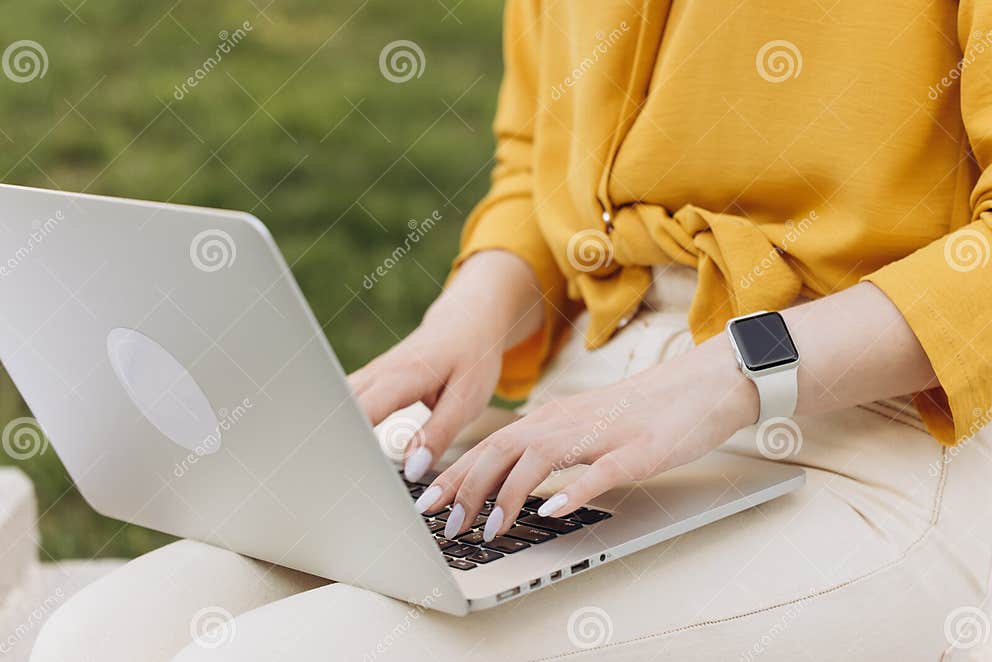 Closeup Coding on Computer, Woman Hands Coding Html and Programming on ...