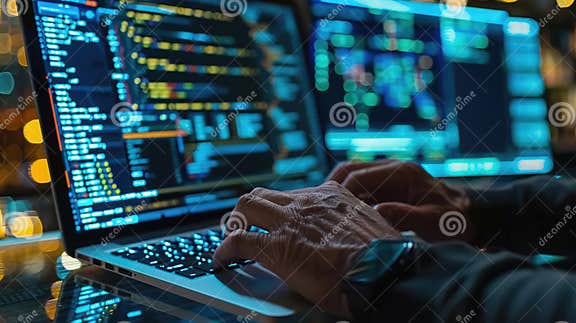 Closeup Coding Html and Programming on Screen Laptop, Development Web ...