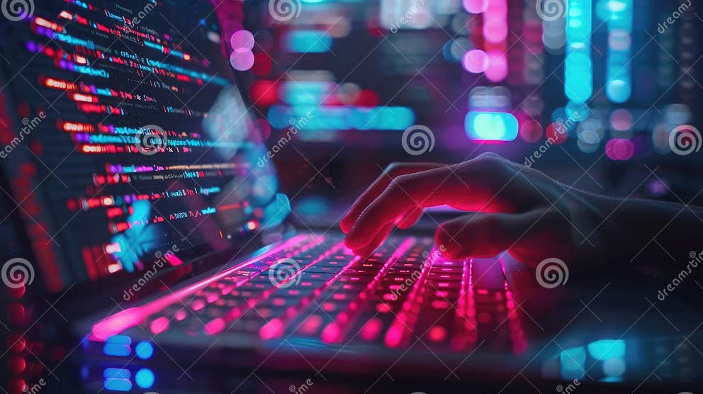 Closeup Coding Html And Programming On Screen Laptop Development Web Developer Stock 6413