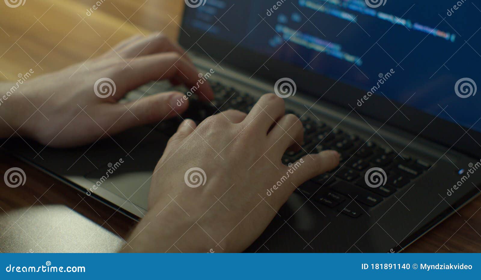 Closeup Coding On Screen Man Hands Coding Html And Programming On Screen Laptop Development 7450