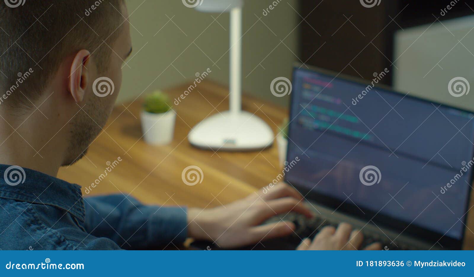 Closeup Coding on Screen, Man Hands Coding Html and Programming on ...