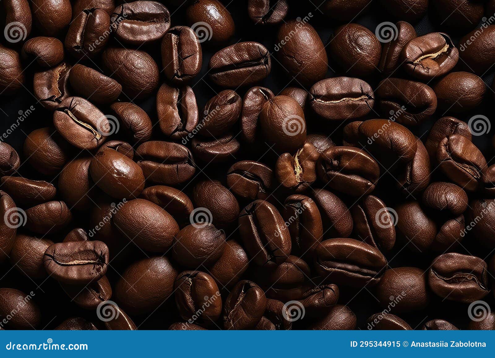 Closeup of Coffee Beans on Dark Backdrop Stock Illustration ...