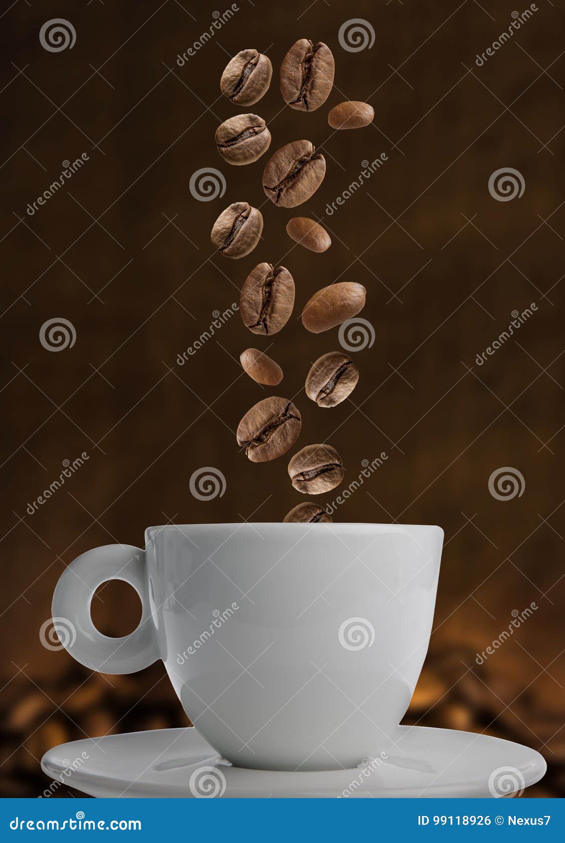 Closeup of Coffee Beans Falling Stock Photo - Image of fall, food: 99118926
