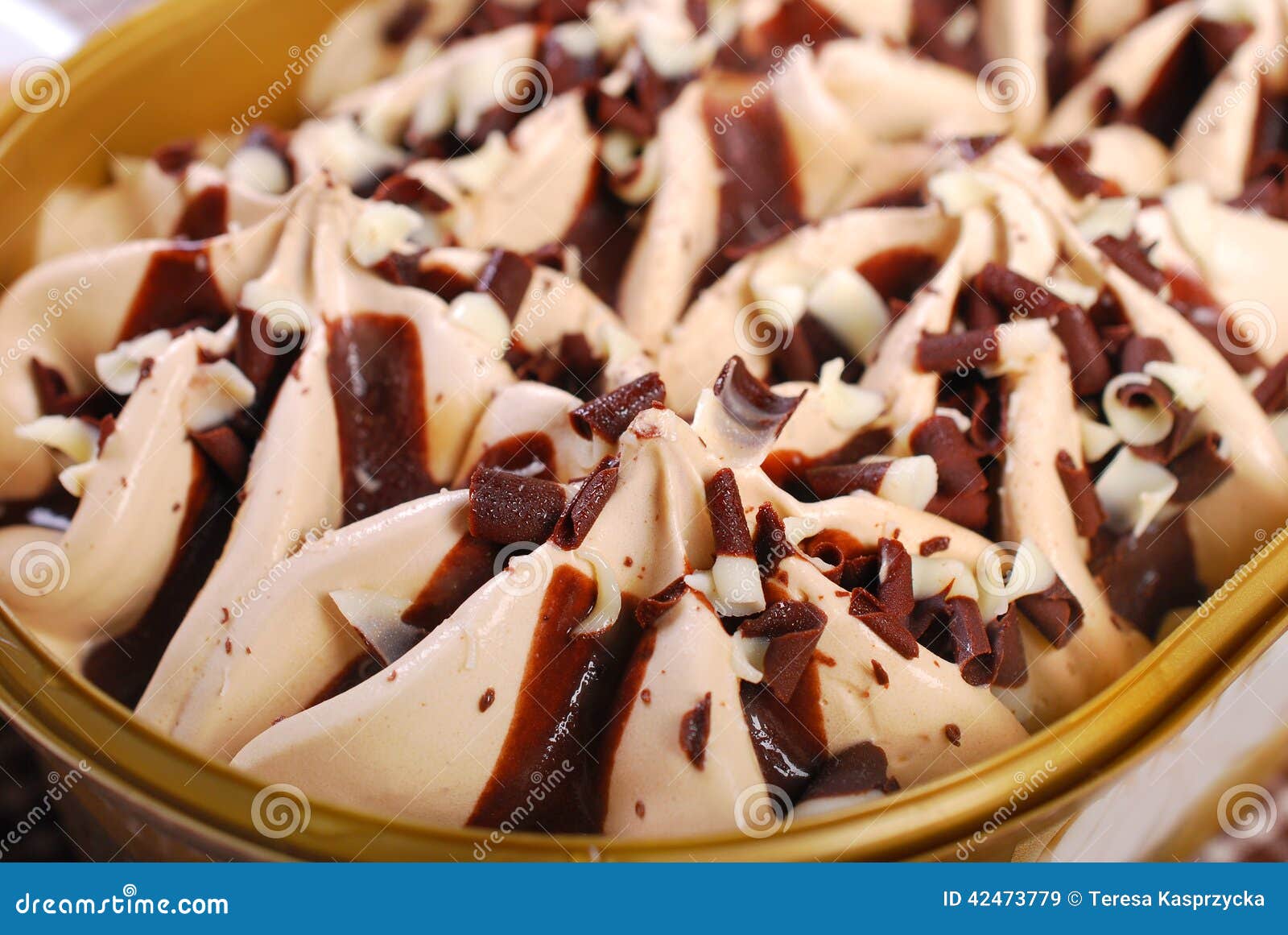 Closeup of Coffee Ice Cream in Plastic Box Stock Image - Image of ...