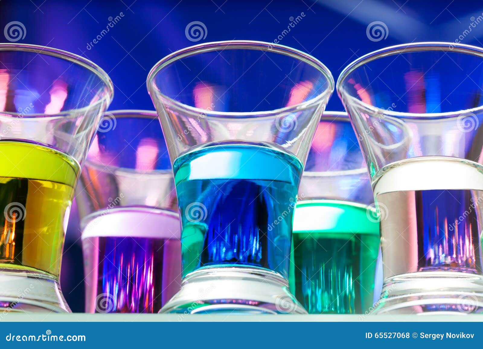 Closeup of Color Shoots Alcohol Drinks in the Bar Stock Photo - Image ...
