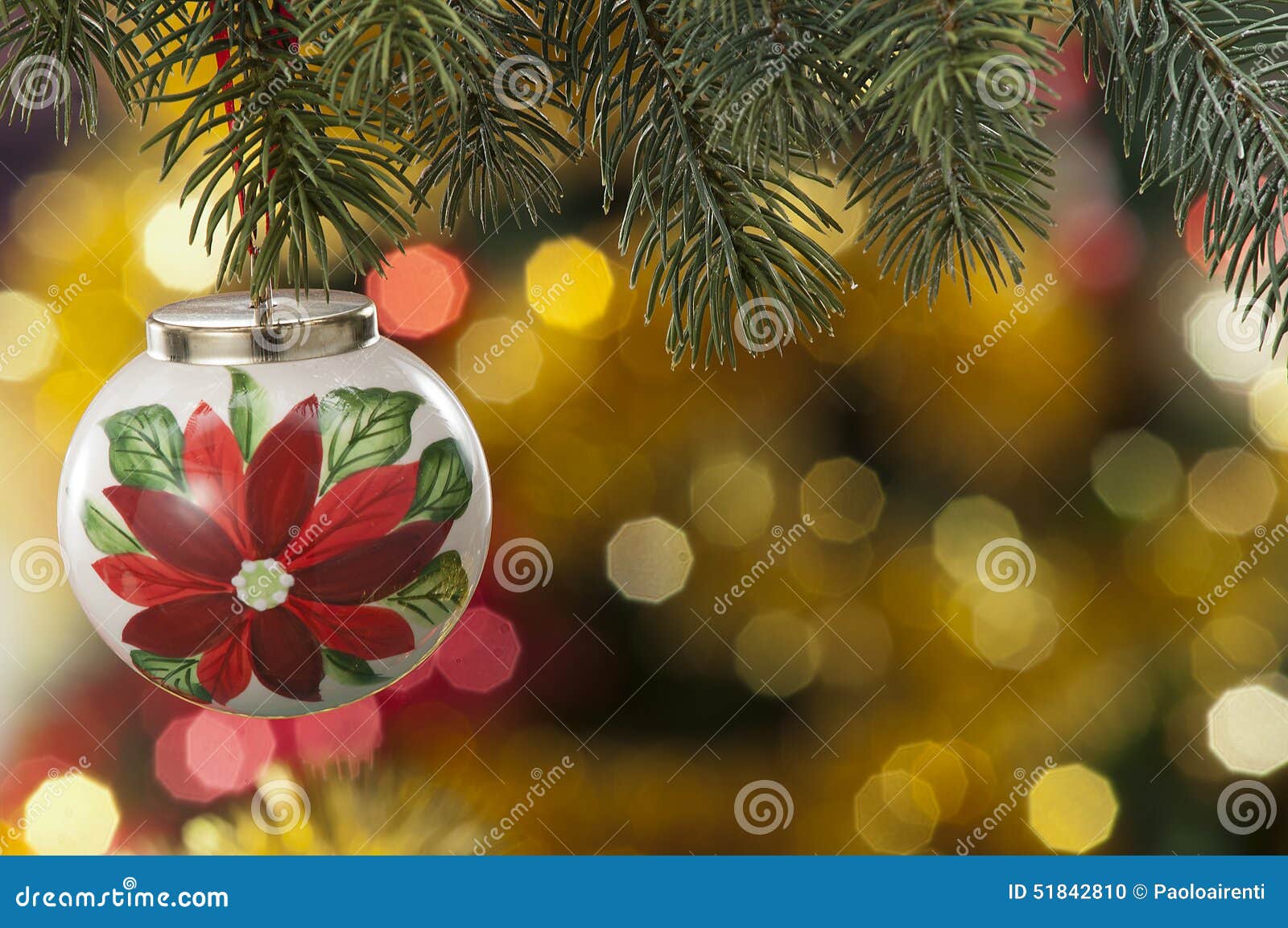 Closeup of Colored Christmas Balls on Colored Background Stock Photo ...