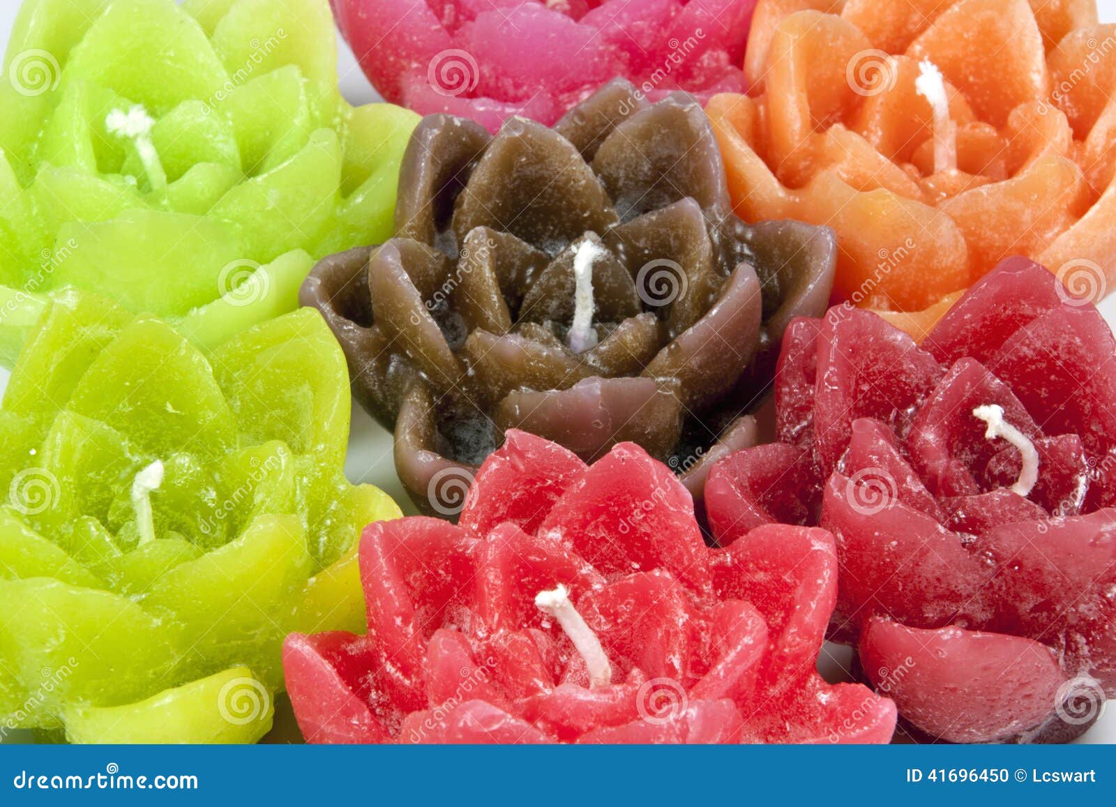 Closeup of Colored Decorative Candles Set in a Cir Stock Photo - Image ...