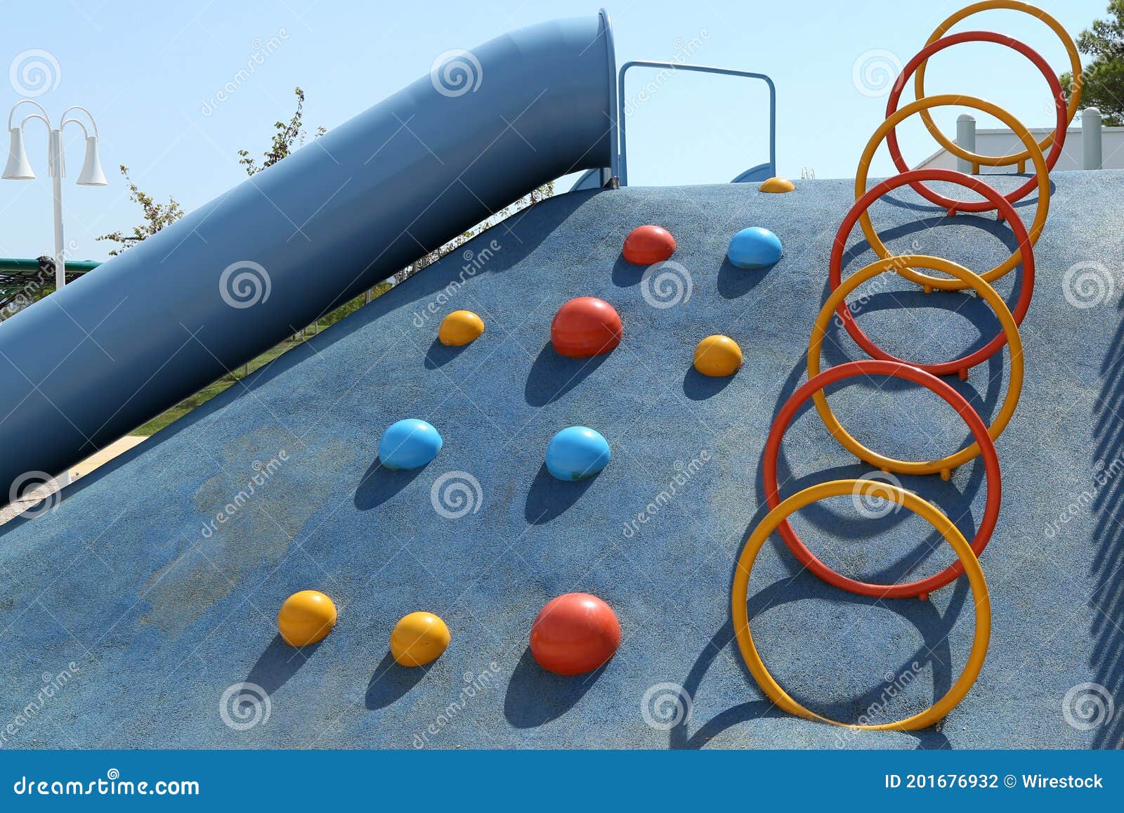 Closeup of a Colorful Climbing Slope at a Playground in the Park Stock ...