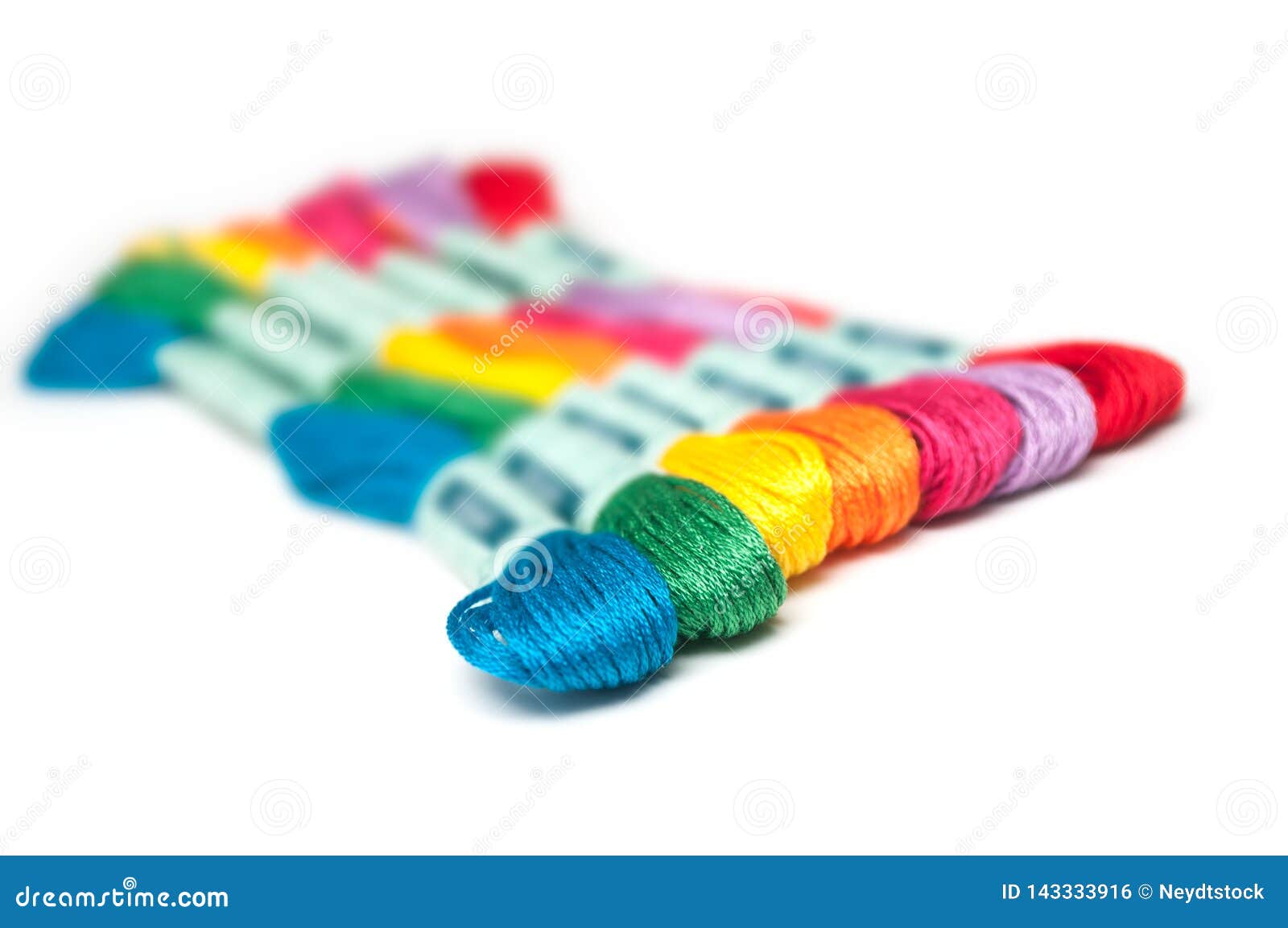 Colorful Cotton Threads on White Background Stock Photo - Image of line ...