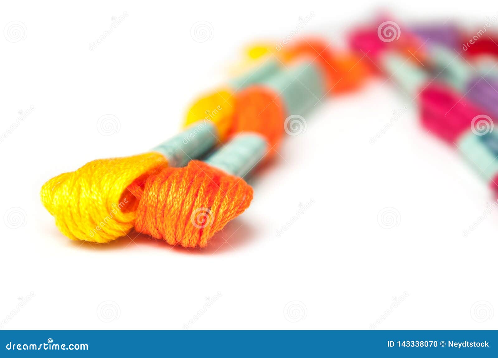 Colorful Cotton Threads on White Background Stock Photo - Image of ...