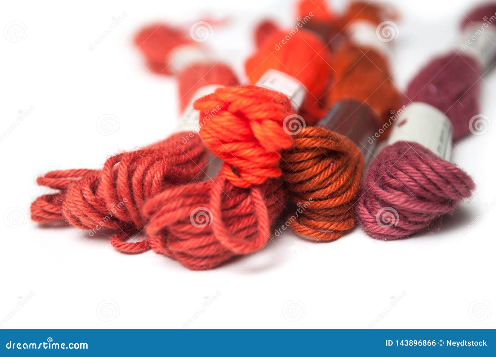 Colorful Cotton Threads on White Background Stock Photo - Image of knot ...