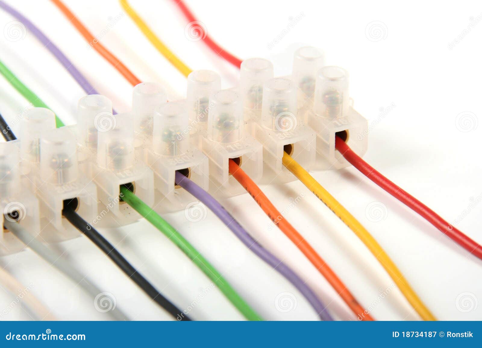 Closeup of Colorful Electric Wires in Connectors Stock Image - Image of ...