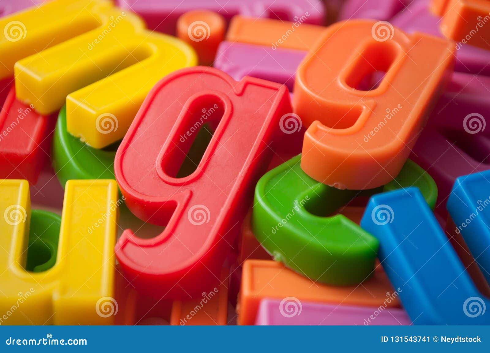 Colorful Plastic Letters on Full Frame Stock Image - Image of letter ...