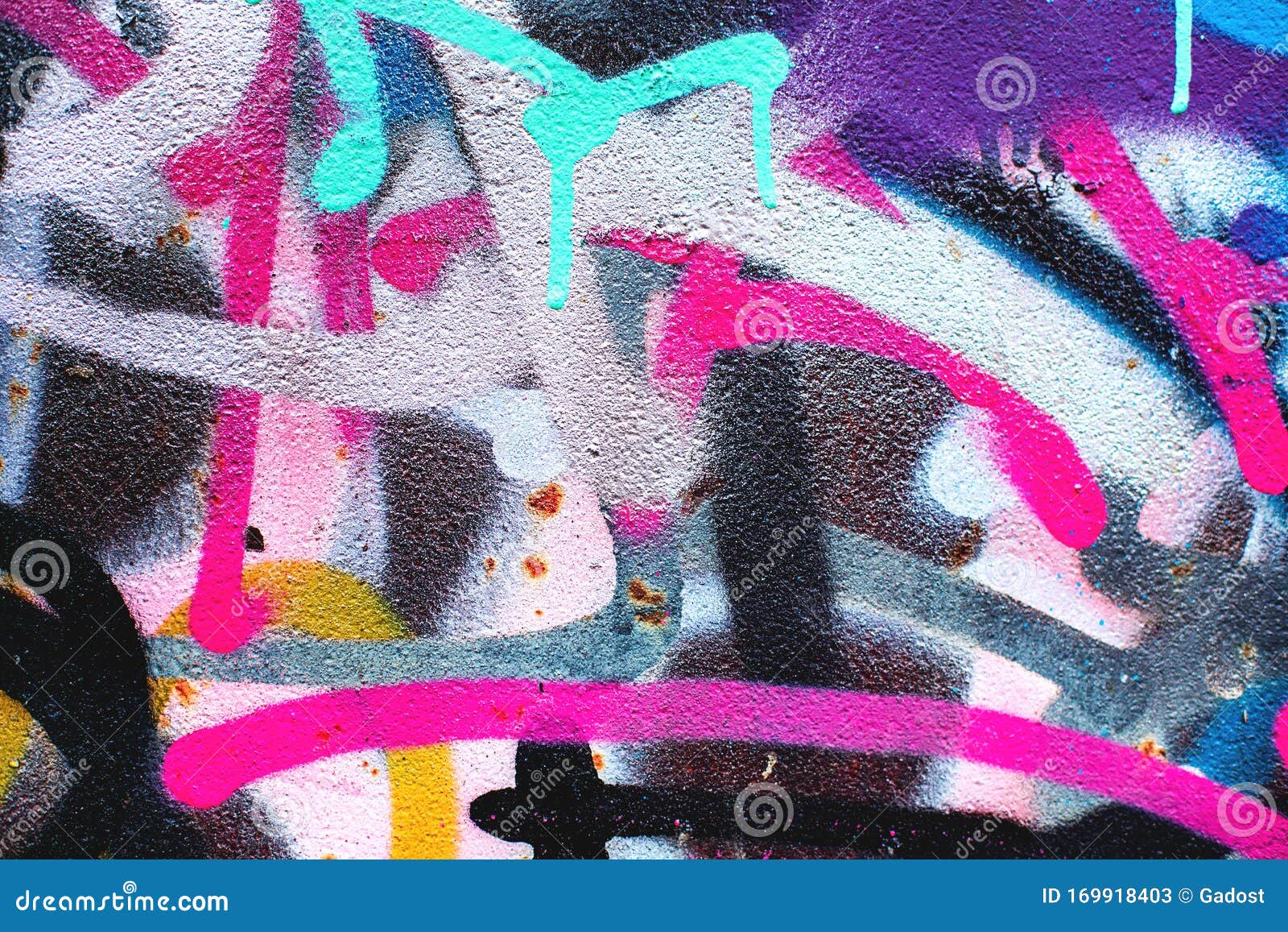 Close Up of Colorful Urban Wall Texture Stock Image - Image of color ...