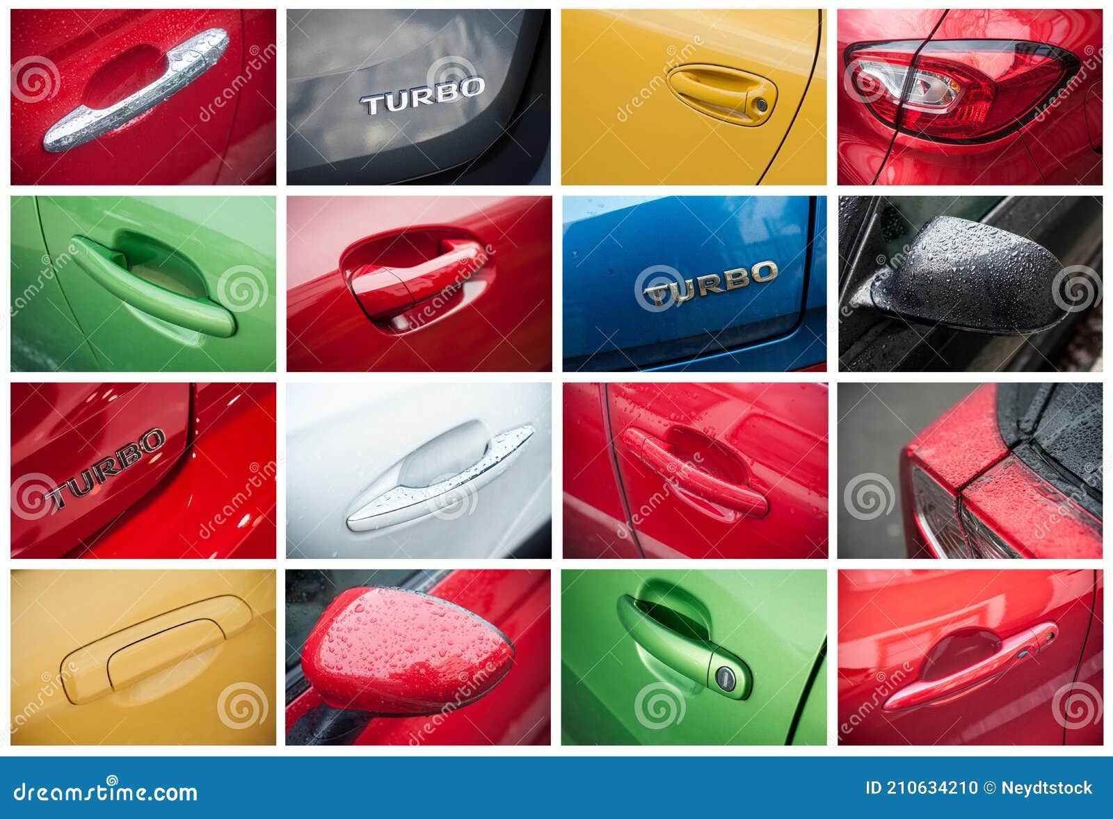 Colorful Various View of Cars Collage Stock Photo - Image of creative ...