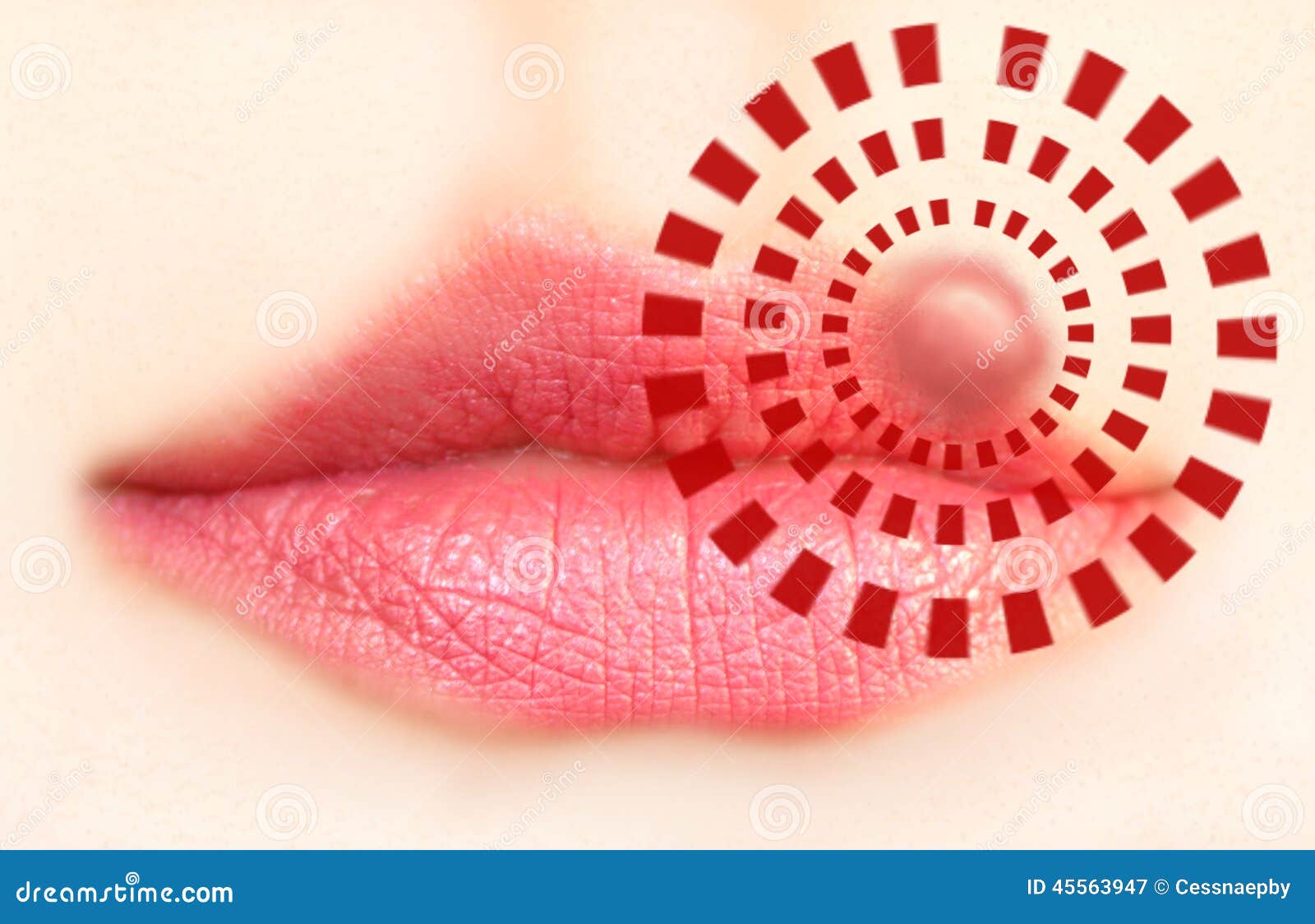 Closeup of a Common Cold Sore Virus Herpes. Stock Image - Image of lips ...