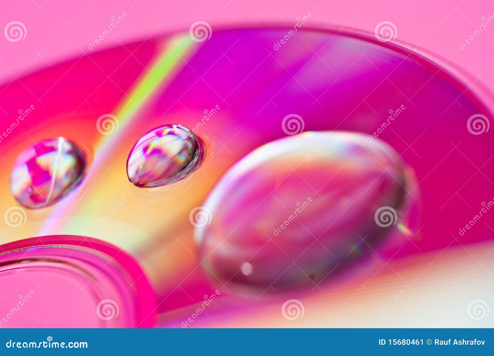 Closeup of Compact Disk with Big Water Droplets Stock Image - Image of ...