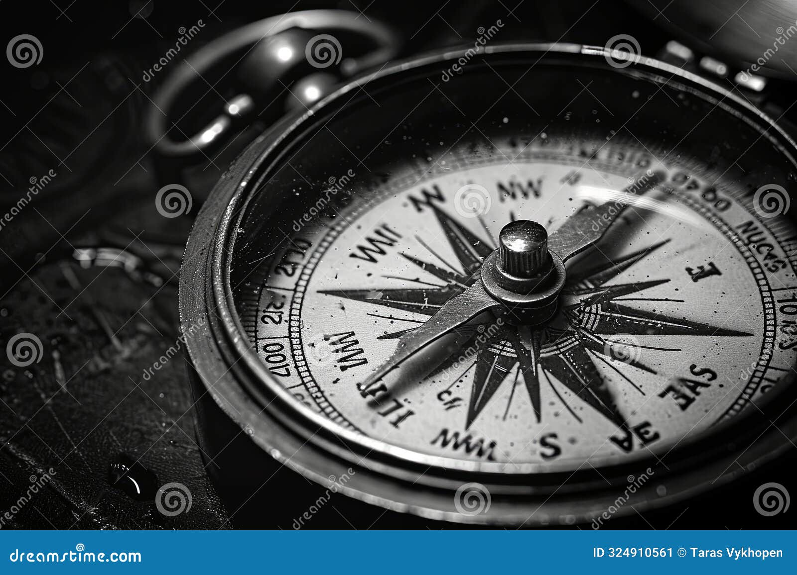 Closeup of a Compass Pointing To a Direction Stock Image - Image of ...