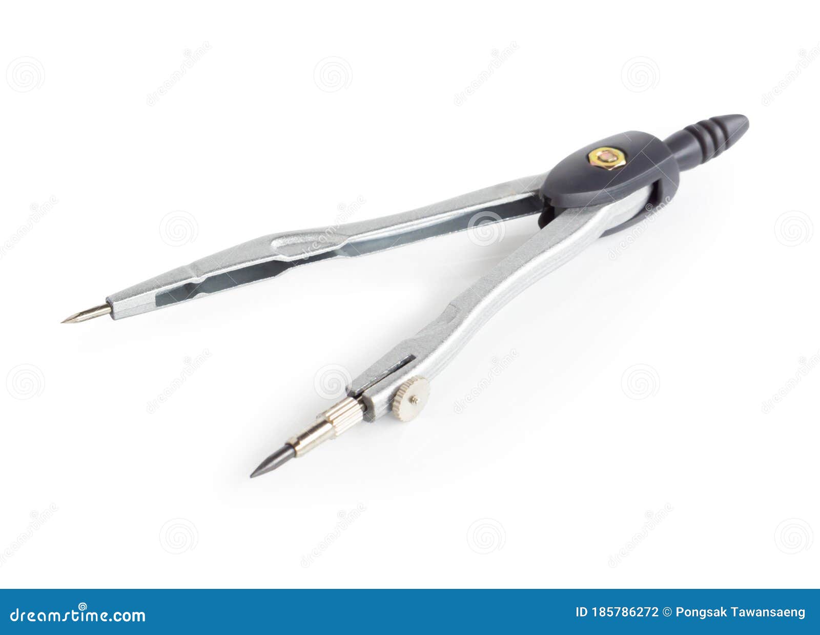 Closeup Compasses Drawing Isolated on a White Background Stock Photo ...