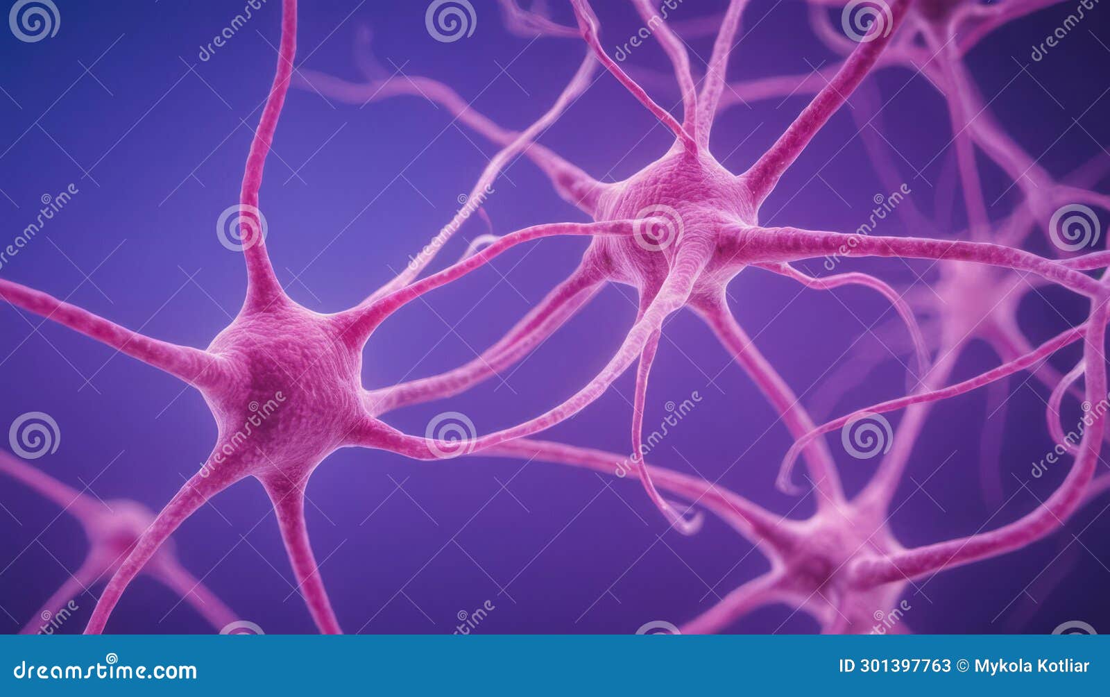 Closeup of Complex Neuron Cells Structure Stock Illustration ...