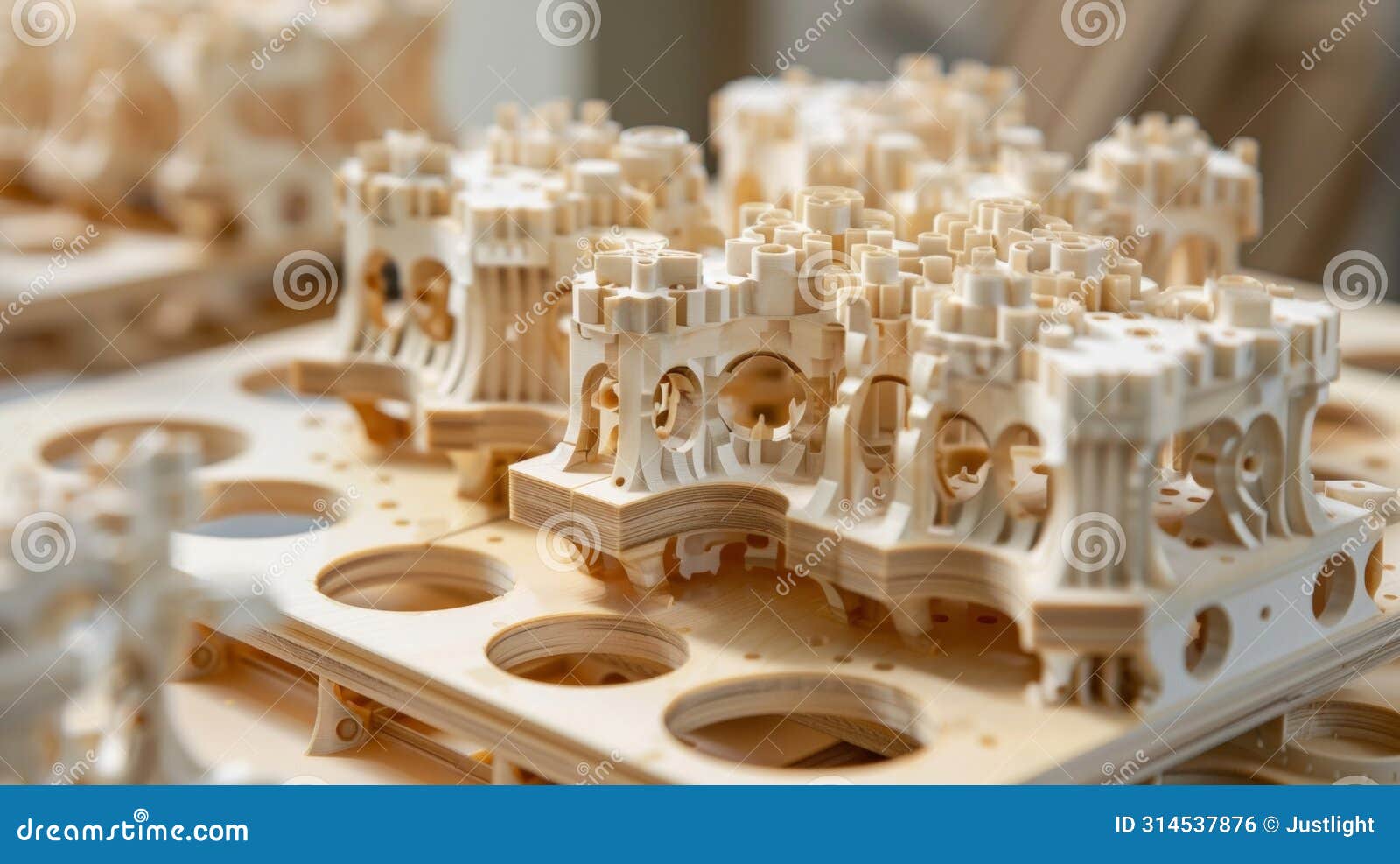 Closeup of a Complex Prototype Model Made Up of Multiple Components ...