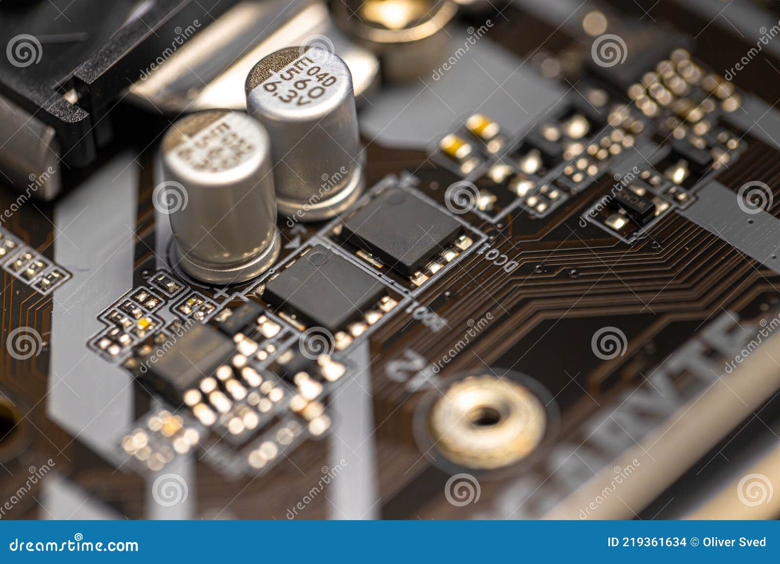 Closeup of Computer Board with Conductors Stock Photo - Image of chip ...