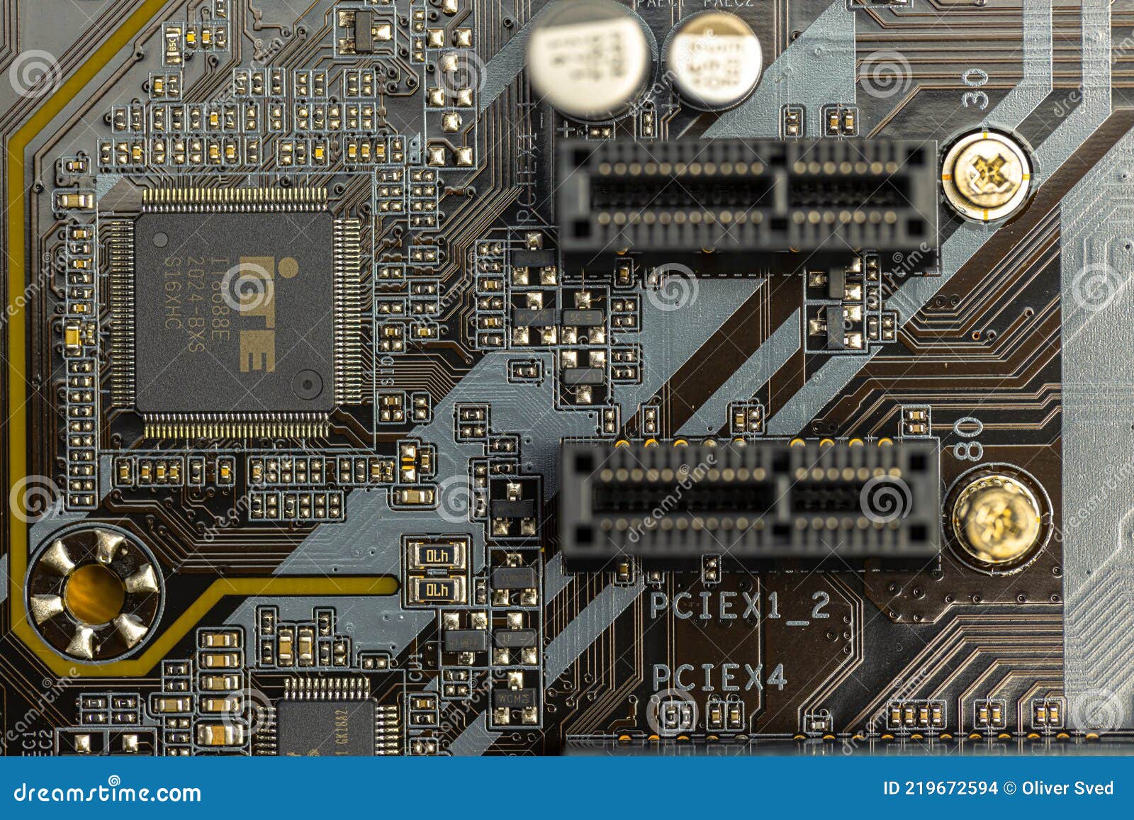 Closeup of Computer Board with Conductors Editorial Stock Image - Image ...