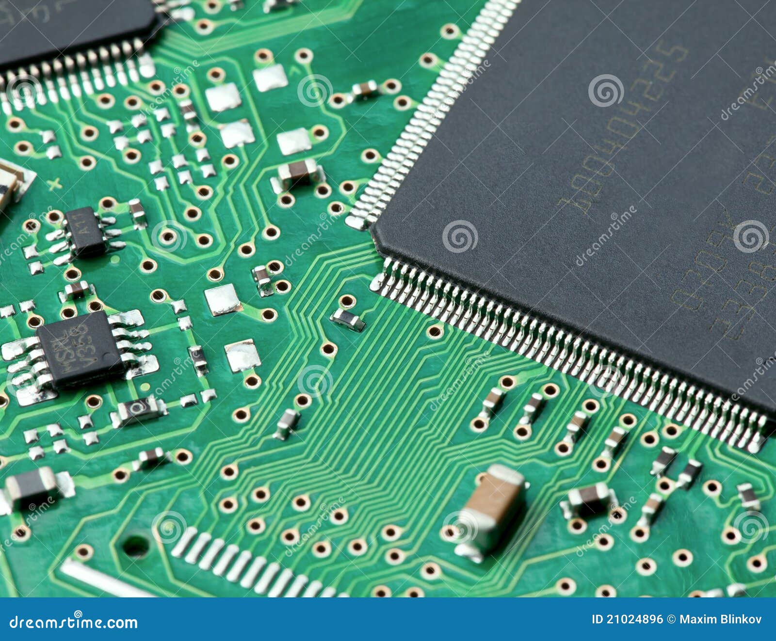 Closeup of Computer Circuit Board Stock Photo - Image of electronic ...