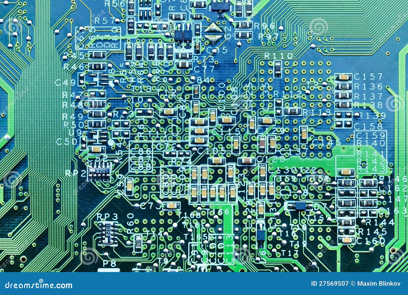 Closeup of Computer Circuit Board Stock Image - Image of motherboard ...