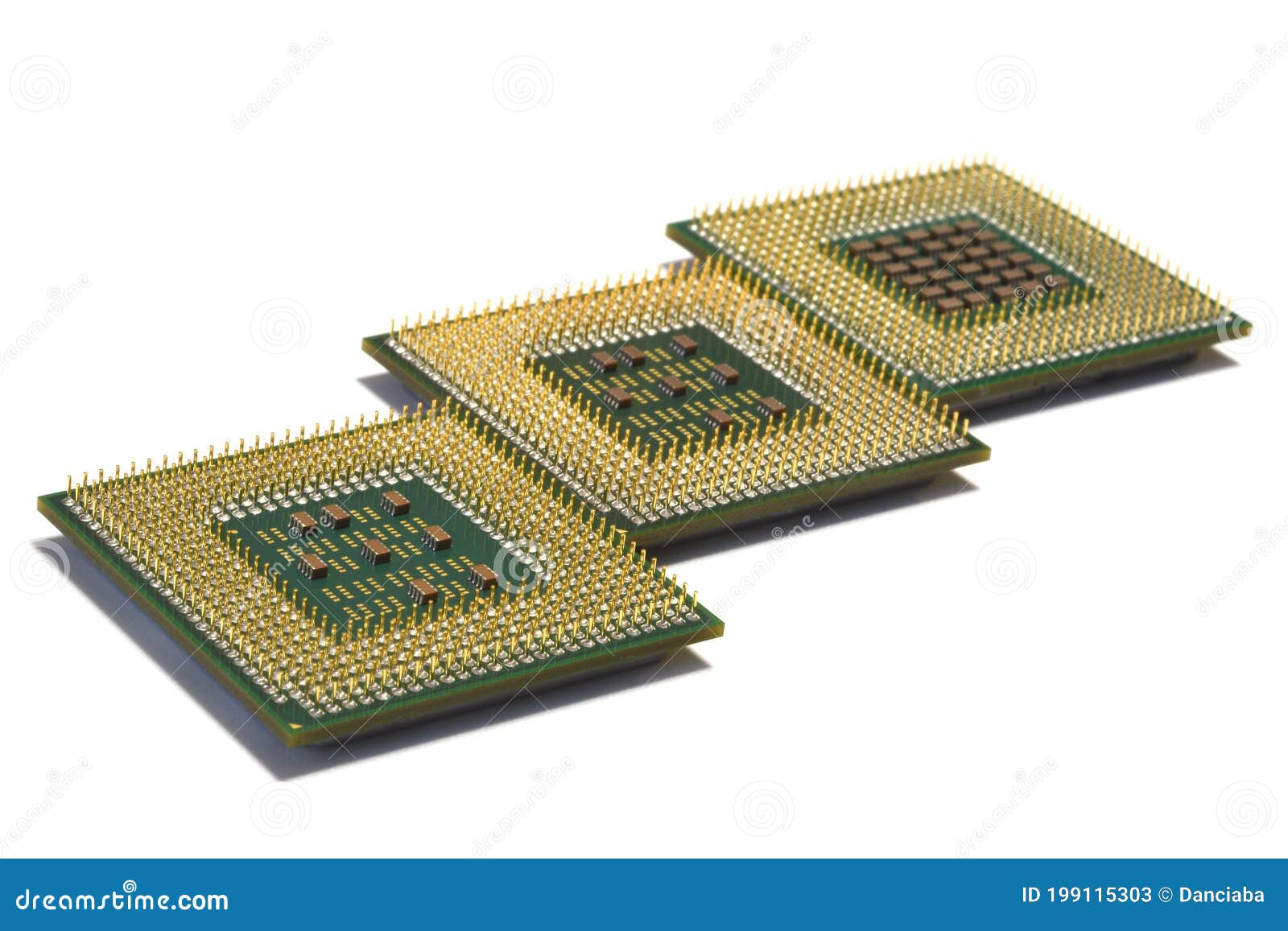 Closeup of Computer Cpu Processors Isolated on White Stock Image ...