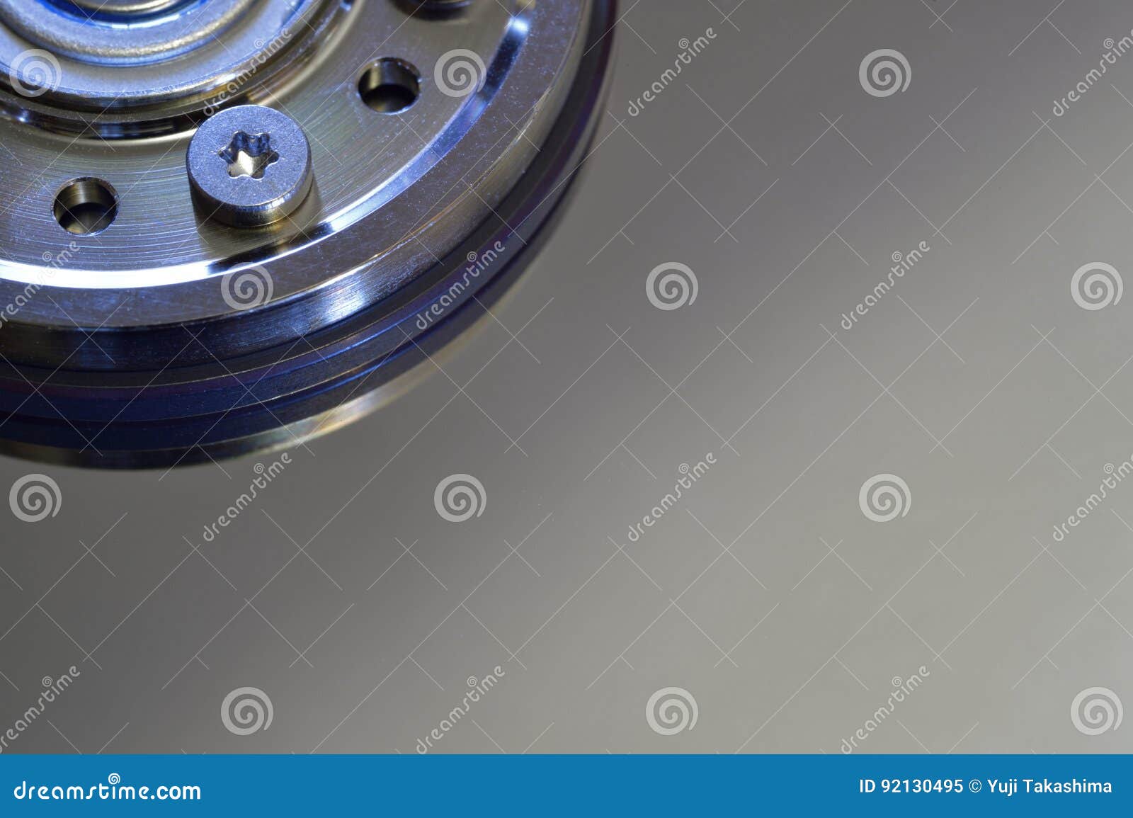 Closeup of Computer Hard Disk with Spindle Hub Stock Image - Image of ...