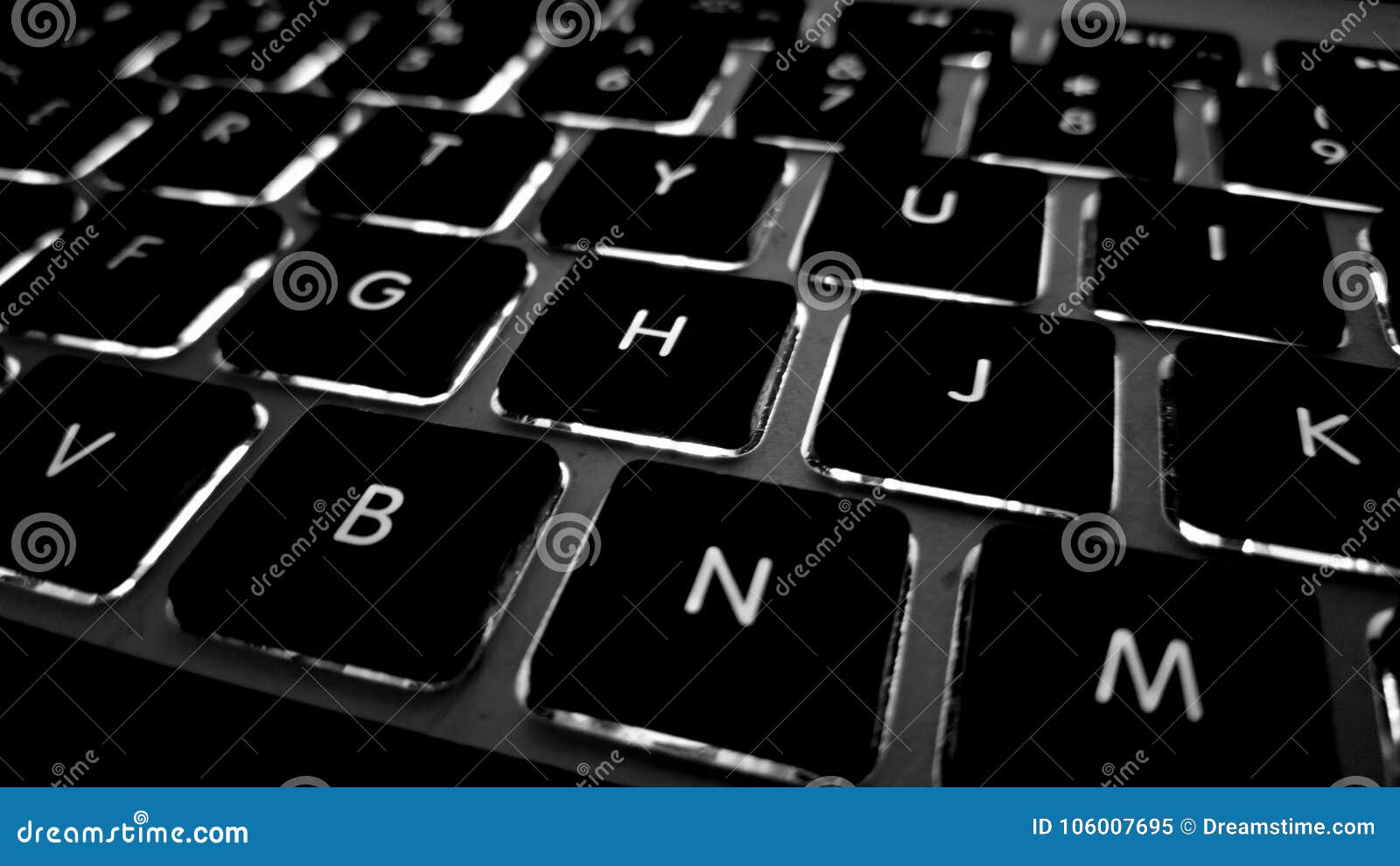 Closeup of Computer Keyboard with Back Lights. Stock Image - Image of ...
