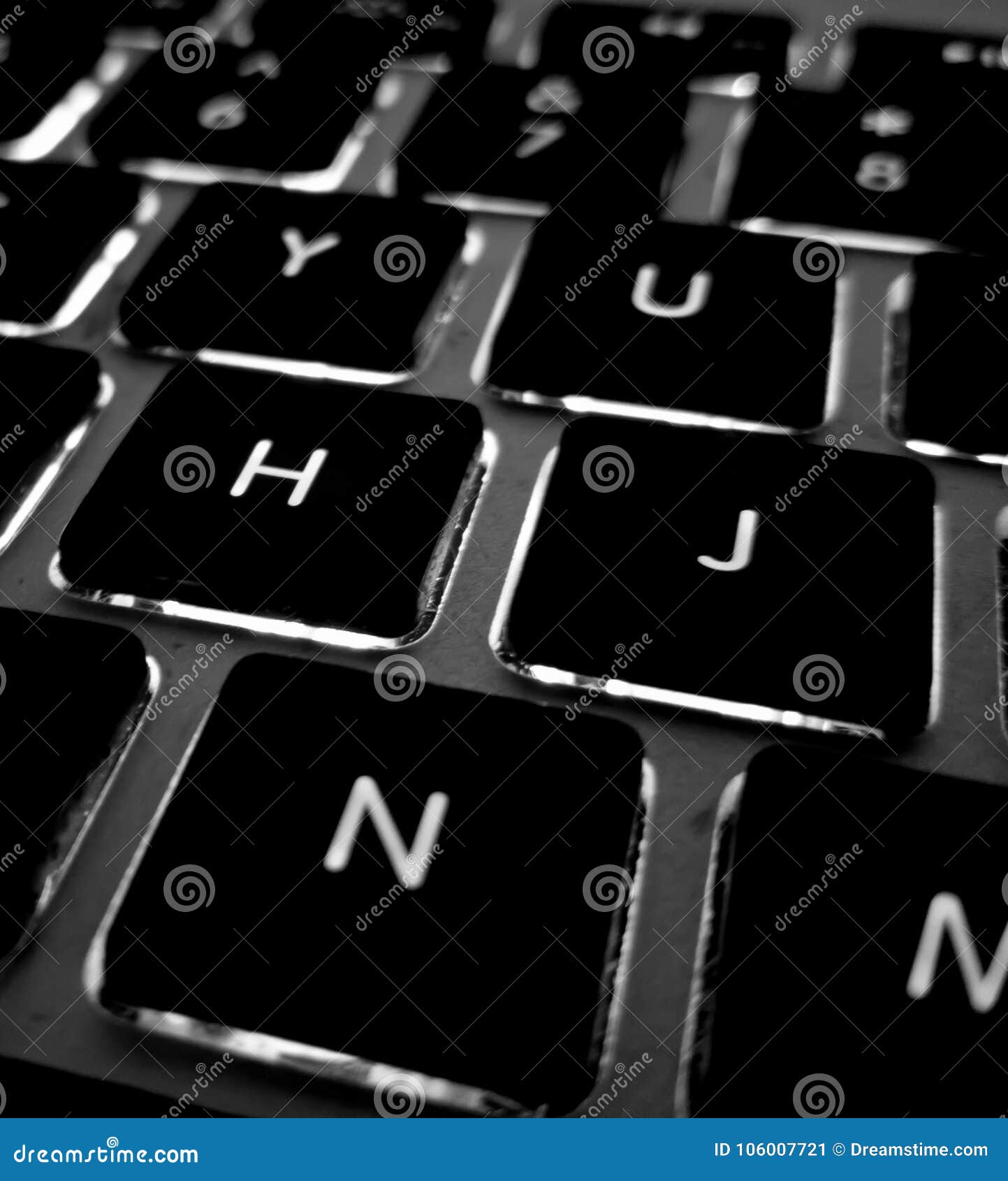 Closeup of Computer Keyboard with Back Lights. Stock Image - Image of ...