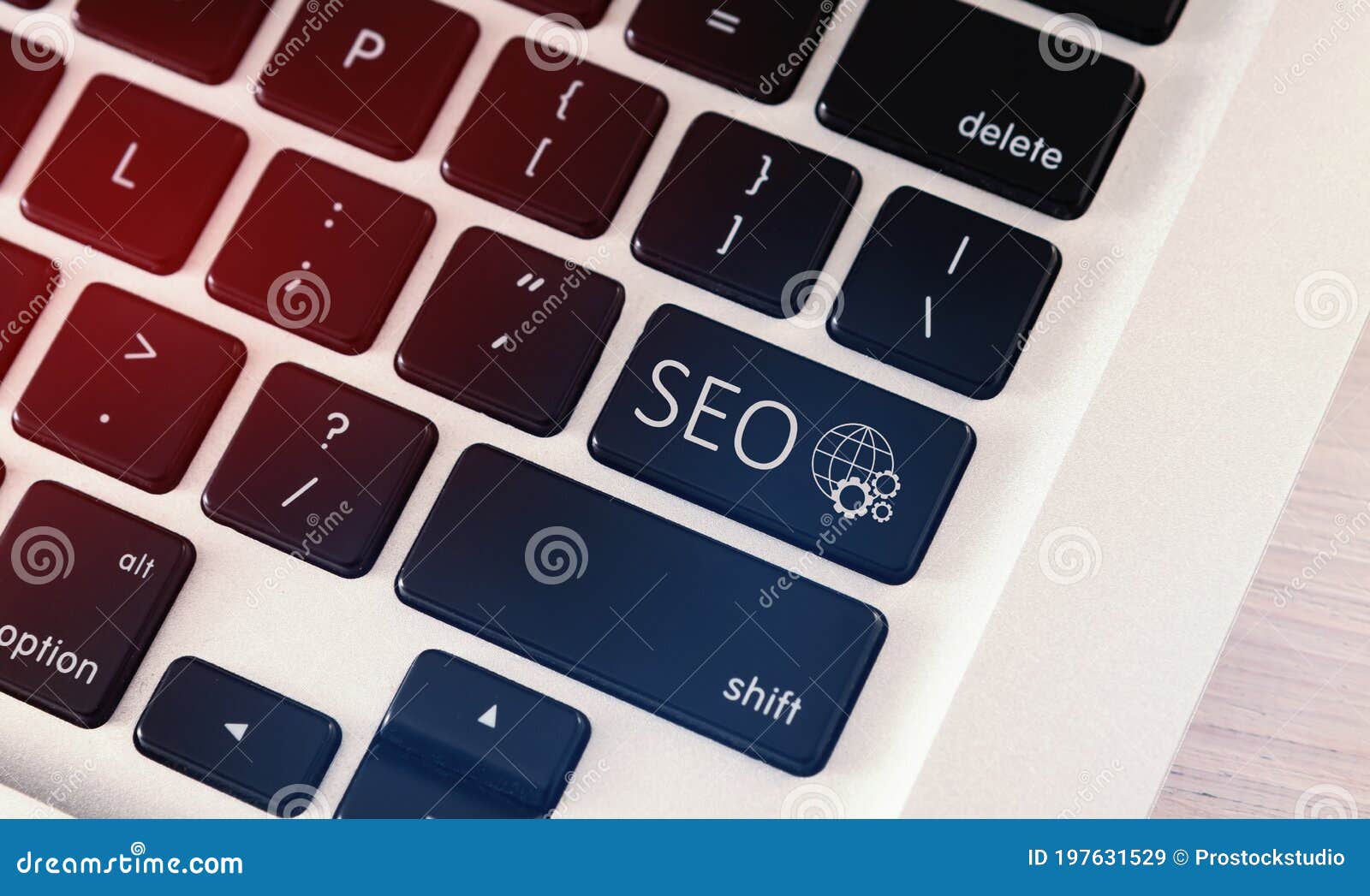 Closeup of Computer Keyboard with Keyword Seo, White Background Stock ...