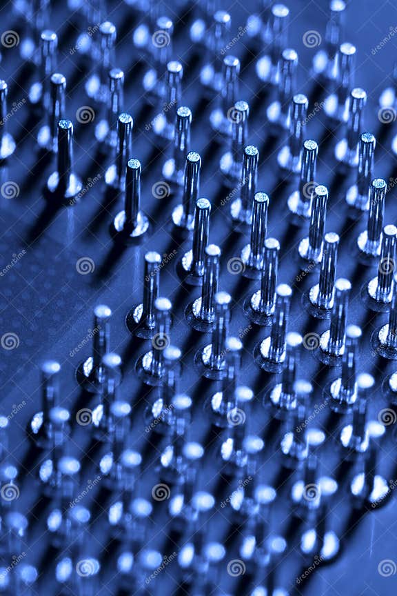Closeup of Computer Processor Pins Stock Image - Image of science ...