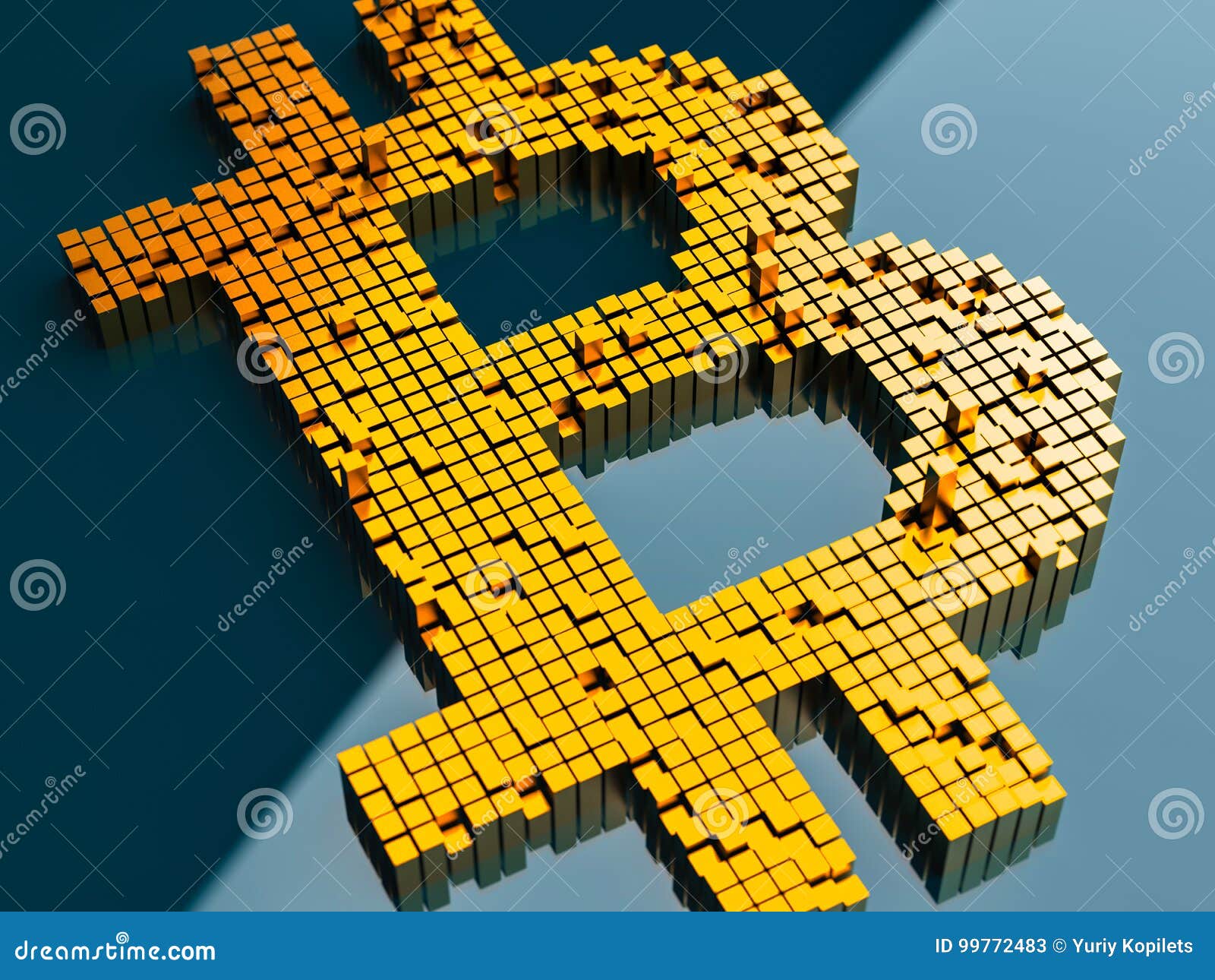 Closeup Concept of Small Metal Cubes in a Random Layout that Build Up ...