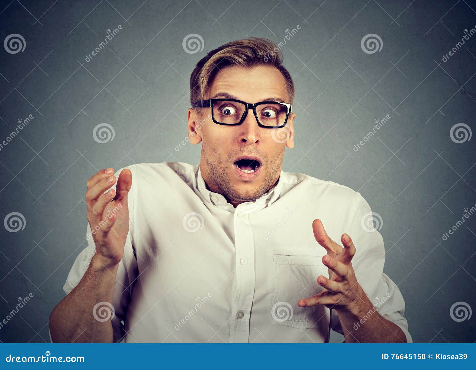 Closeup of a Concerned Scared Man Stock Photo - Image of cover, emotion ...