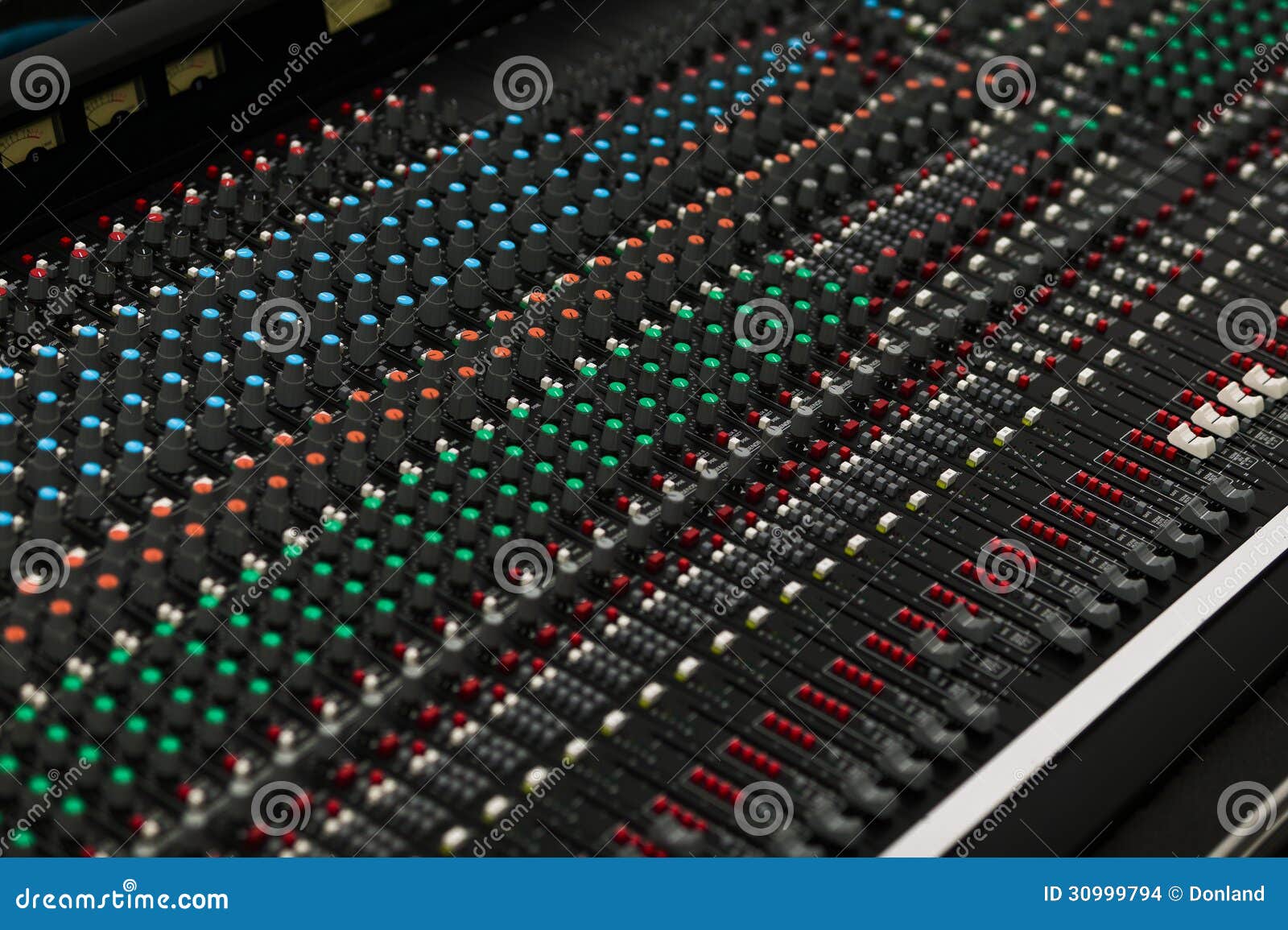 Closeup of a Concert Sound Control Board. Stock Photo - Image of order ...