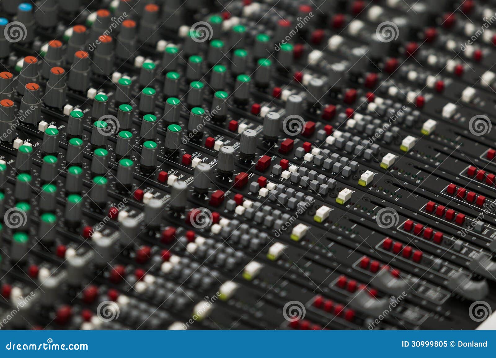 Closeup of a Concert Sound Control Board. Stock Image - Image of ...