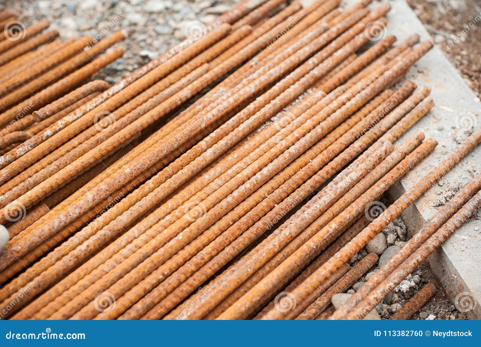 Concrete Iron Stack in Construction Site Stock Photo - Image of clay ...
